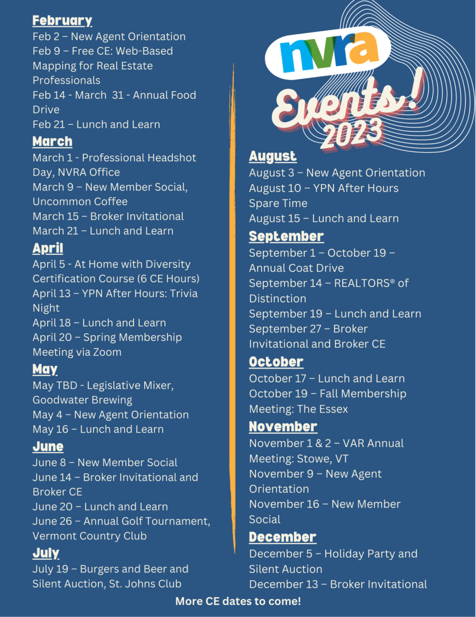 NVRA Releases 2023 Event Calendar: Save the dates! - NVRA